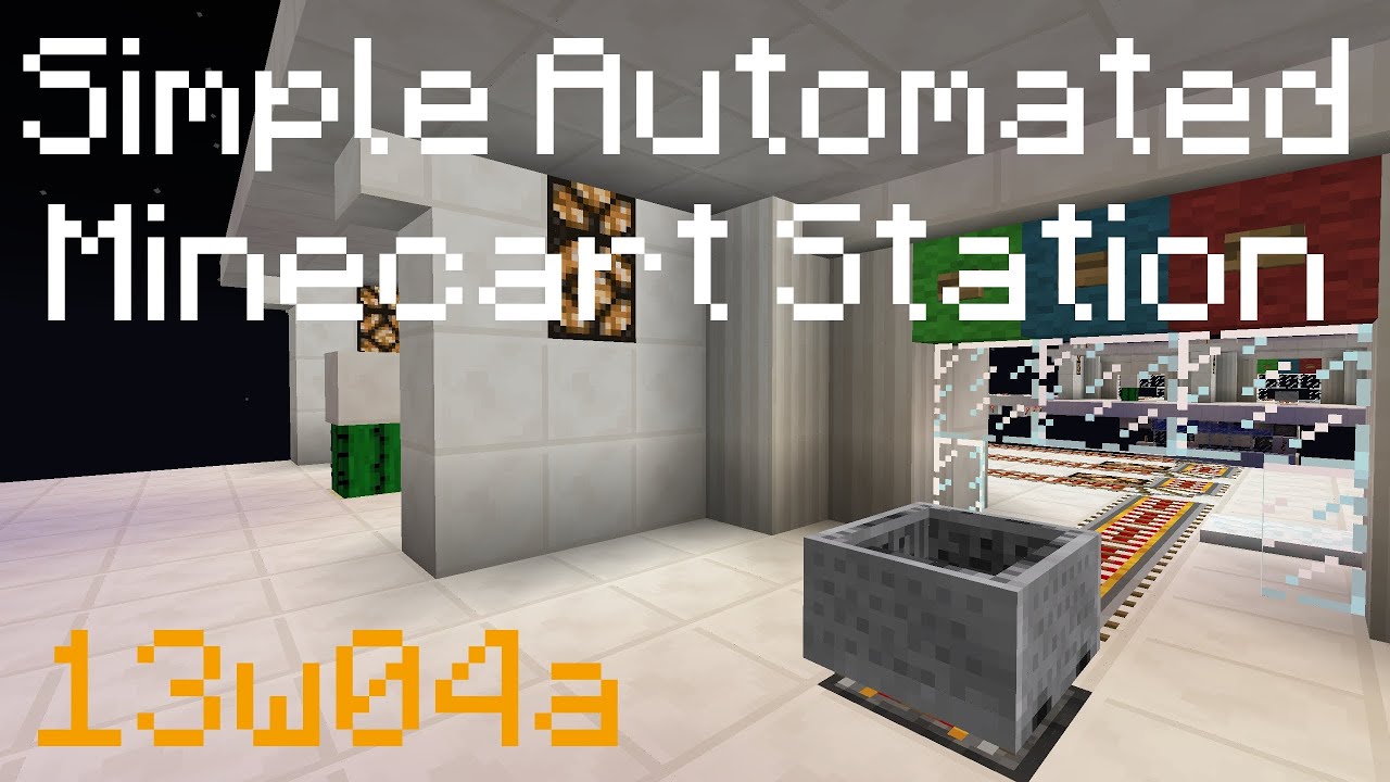 Minecraft 1.8 Tutorial - Simple Fullauto Minecart Station ᴴᴰ - YouTube