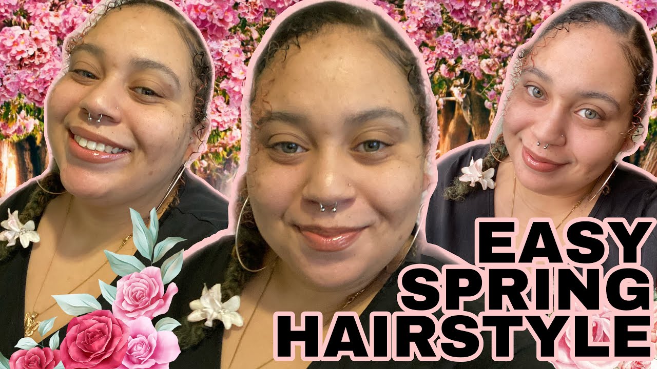 Easy Spring Hairstyle For Curly Hair | Florally Hairstyle For Curly ...