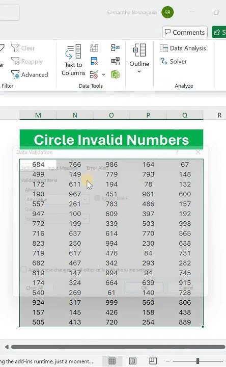 Circle Invalid Numbers In Microsoft Excel - YouTube