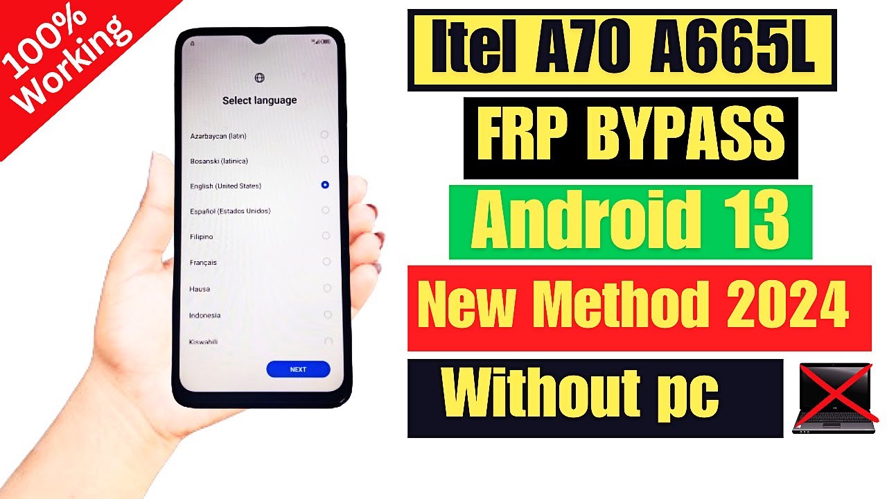 Itel A70 A665L FRP Unlock Android 13 Without PC | Itel A70 Bypass FRP Google Account | New ...