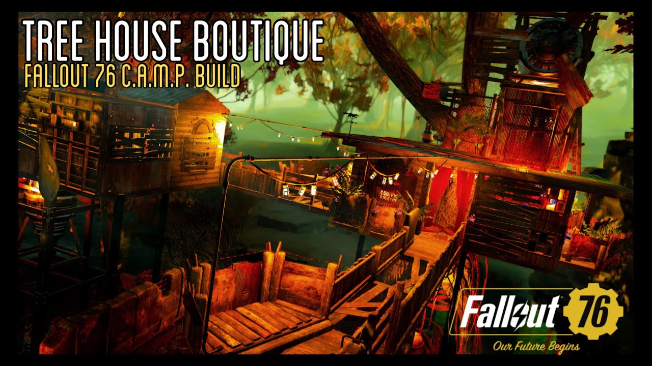 Fallout 76 C.A.M.P. Build (Tree House Boutique) - YouTube