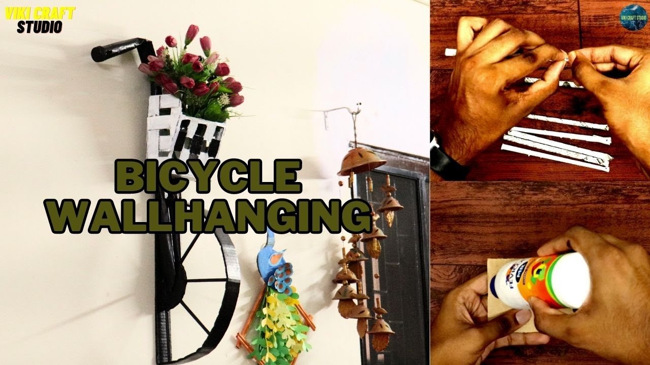 BICYCLE WALLHANGING | DIY CRAFT | HOME DECOR IDEAS | VIKI CRAFT STUDIO - YouTube