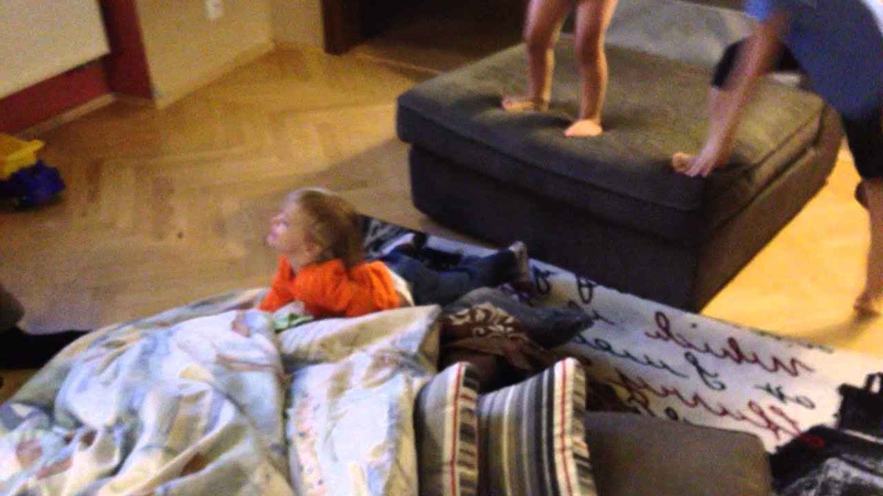 Kids jumping off couch - YouTube
