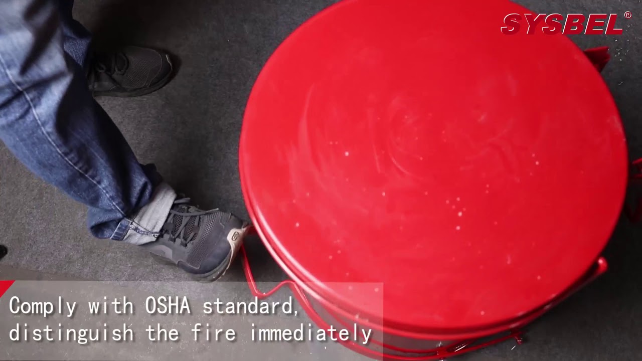 Oily Waste Cans ,oily rag container SYSBEL - YouTube