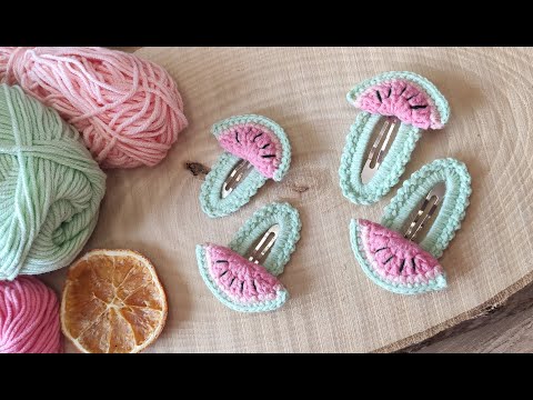 meyve dilimi toka / örgü toka yapımı / karpuz dilimi toka / çıt çıt toka yapımı / crochet / handmade