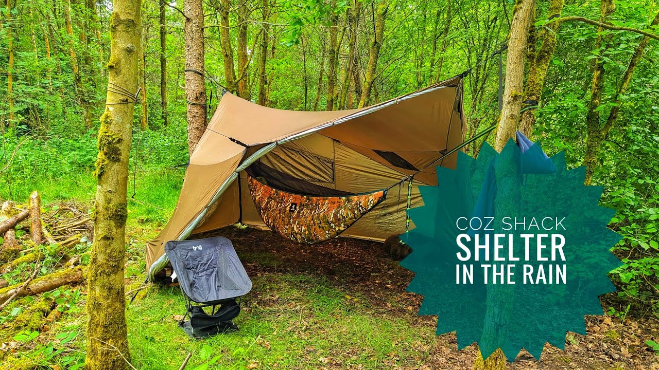 Coz shack shelter in the rain - YouTube
