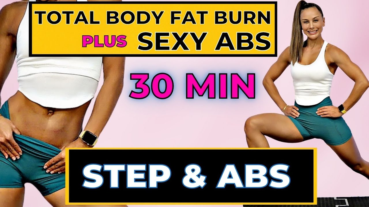 30-minute Cardio STEP & ABS Fat Burning Workout (HIIT cardio, toning ...