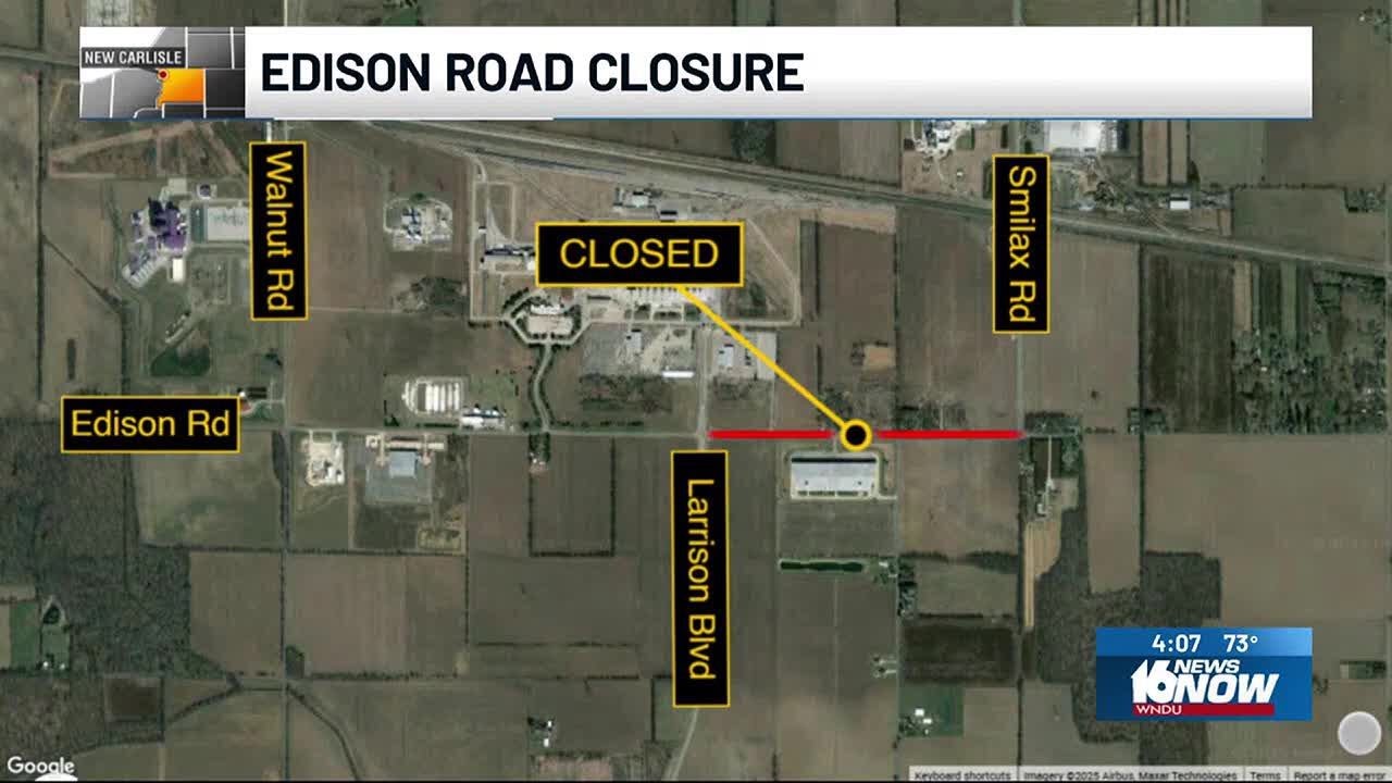 Portion of Edison Road near New Carlisle to close for rest of year ...