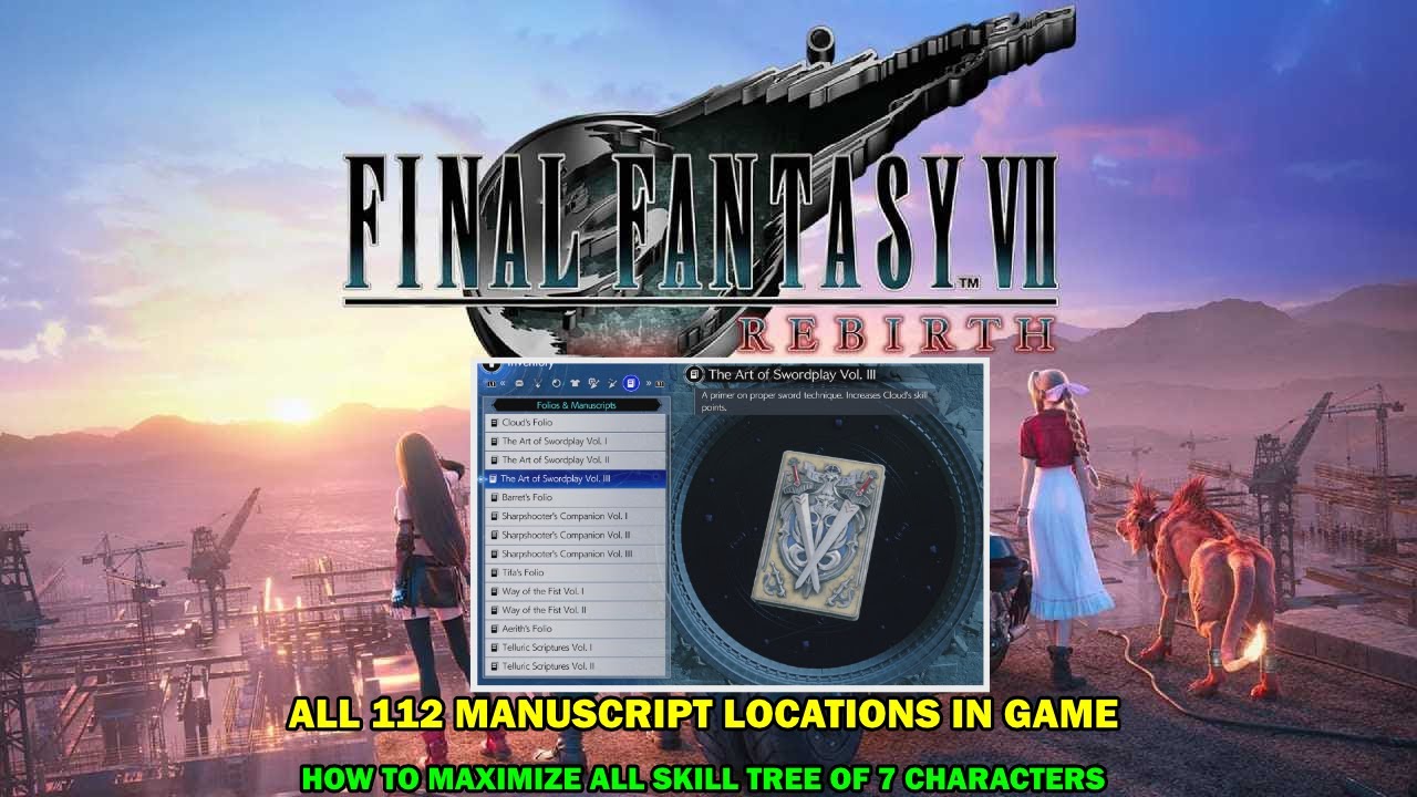 FINAL FANTASY VII REBIRTH walkthrough - All 112 manuscript location ...