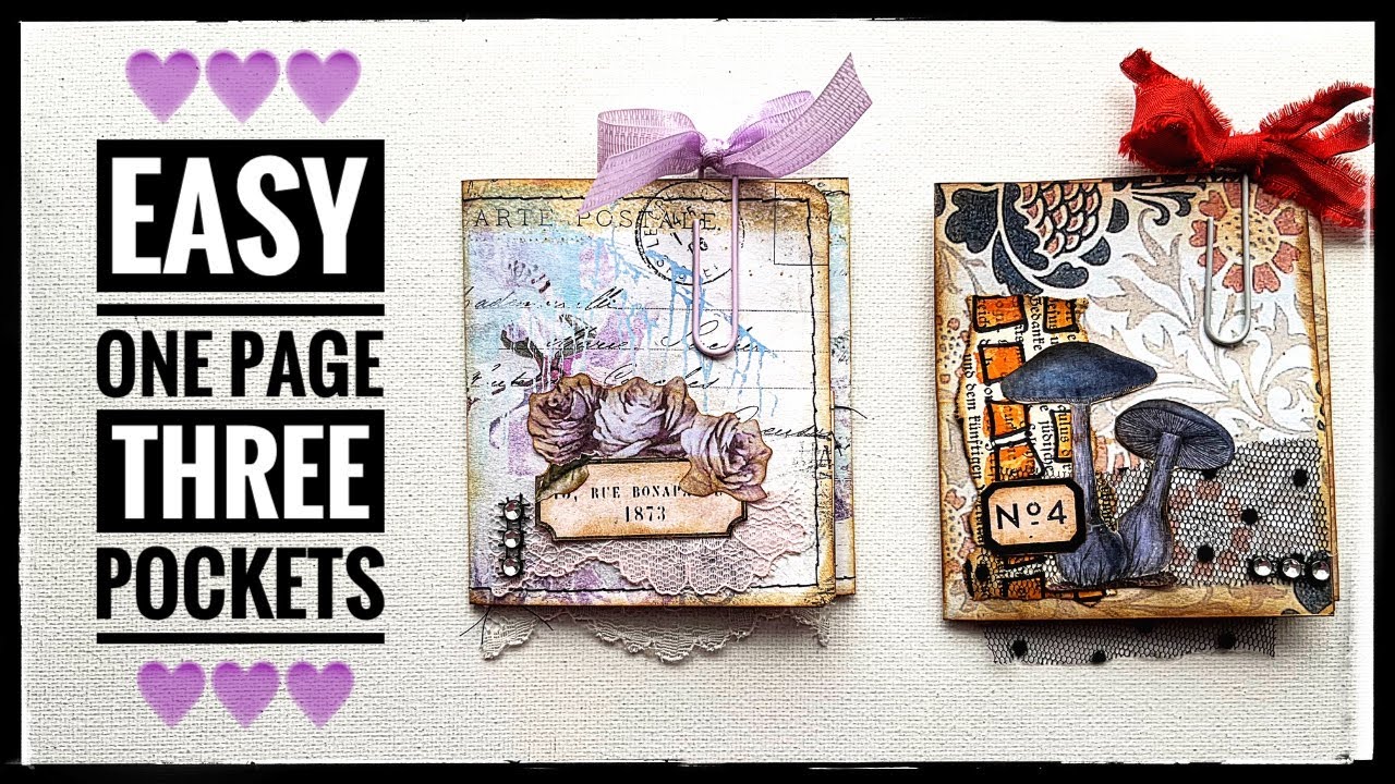 Easy - One Page Three Pockets - Junk Journal Ephemera - YouTube