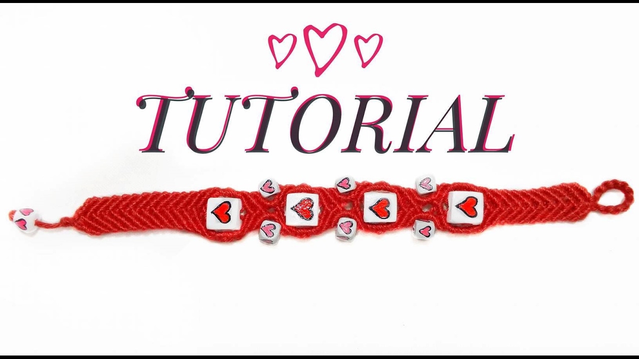 Macrame Heart Bracelet Tutorial - YouTube