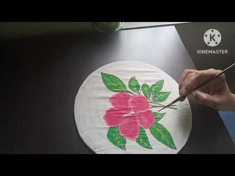 Simple Hibiscus Flower Painting | Easy Home Decor Wall Art | Step by Step 🌺