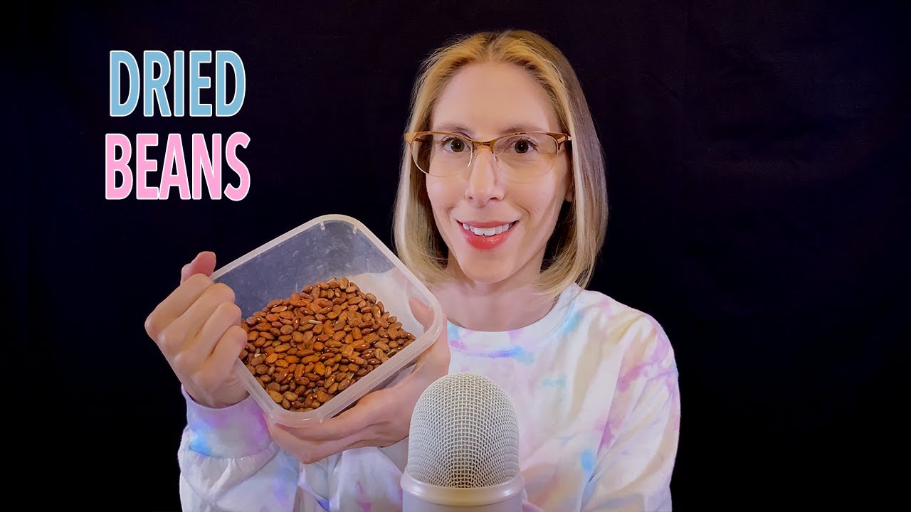 ASMR | Dry Pinto Beans - clacking, tapping, scooping - YouTube