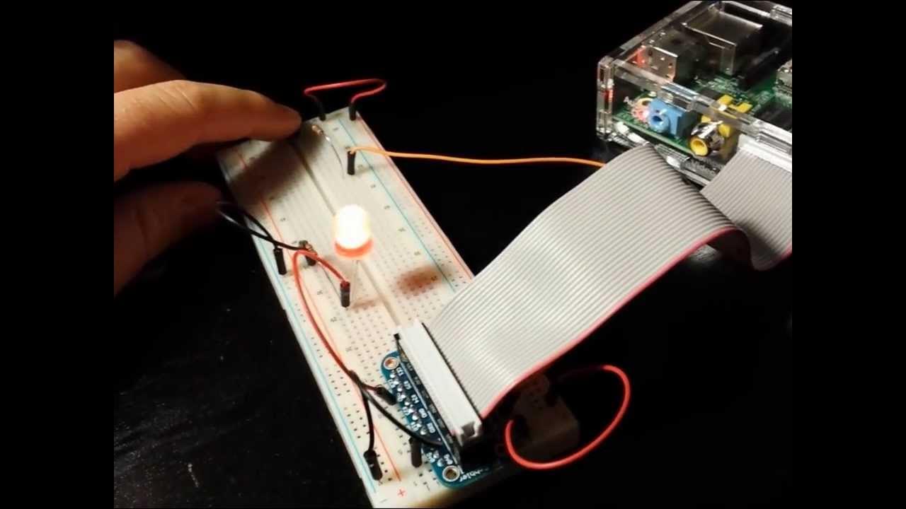 Raspberry Pi: Push-button + One(1) LED - YouTube
