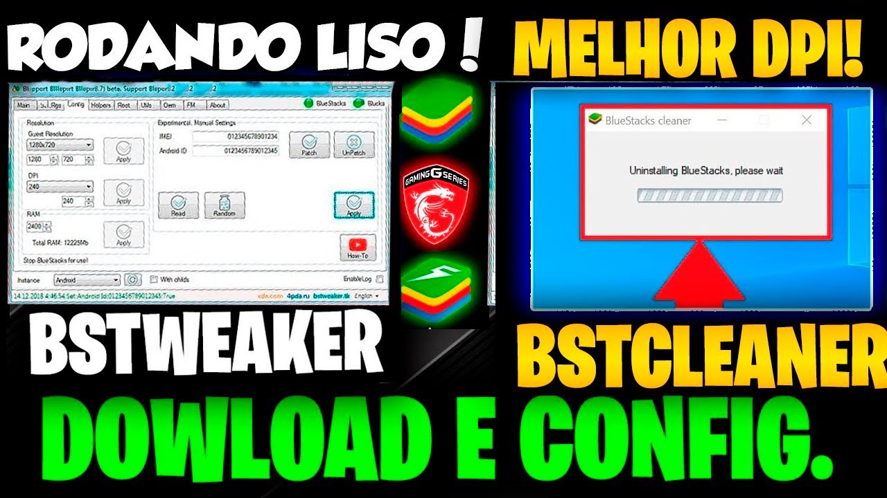 BSTWEAKER E BSTCLEANER MELHOR DPI SEM BUGS SEM LAG EMULADOR BLUESTACKS ...
