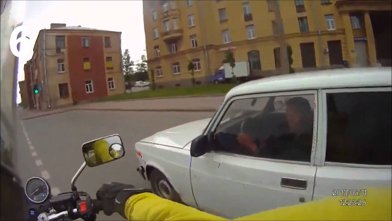 Angry Bikers vs Cars (Smashing Off Mirrors) - YouTube