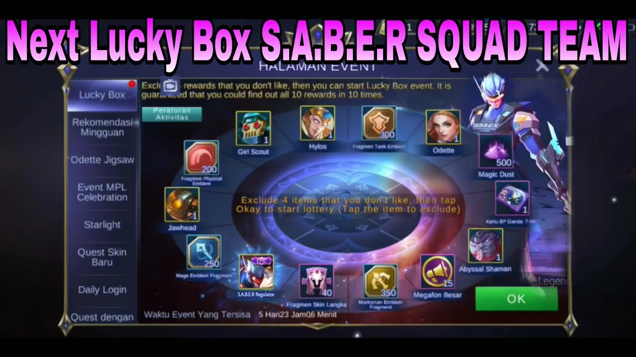 Trailer SKIN Squad S.A.B.E.R TEAM | Epic Saber Regulator Mlbb - YouTube