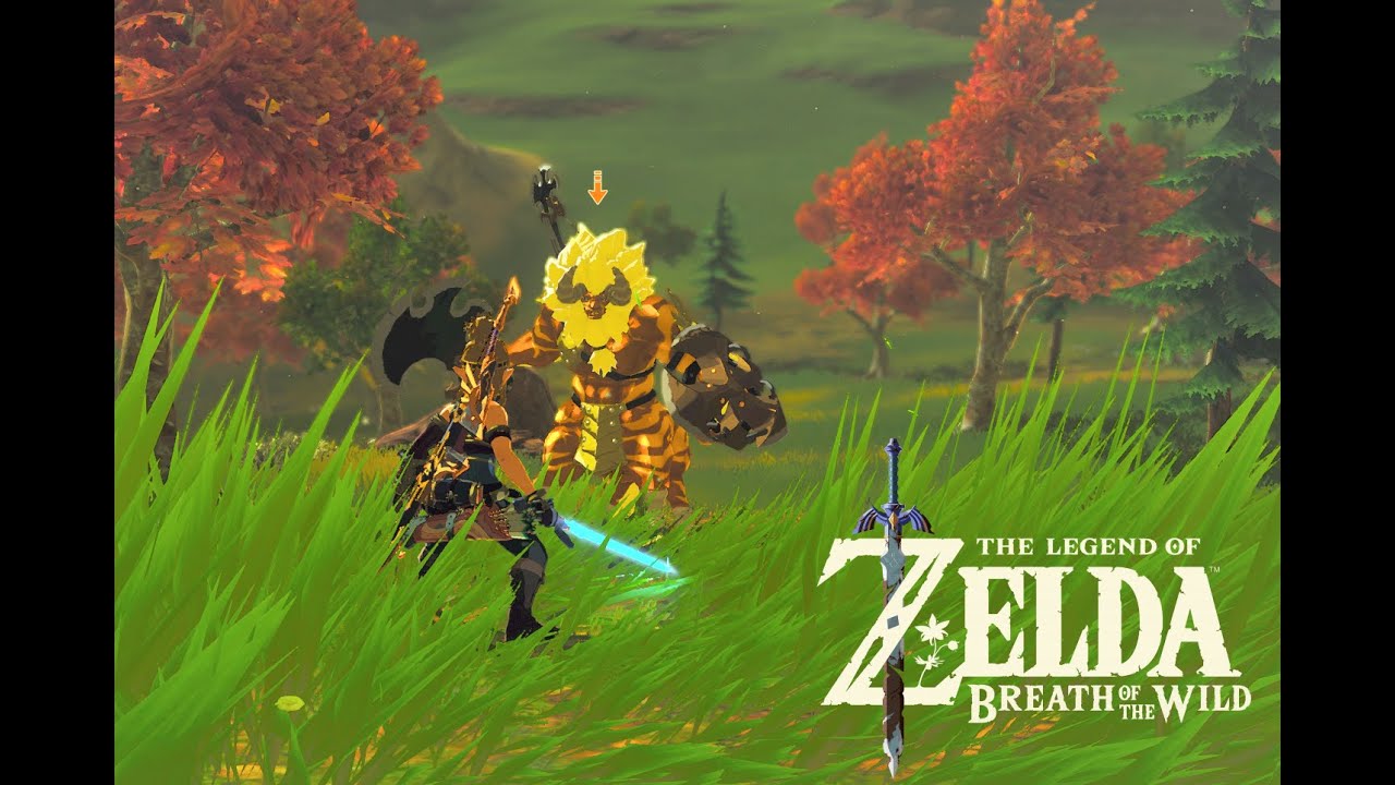 Zelda: BOTW - GOLD LYNEL FIGHT NO DAMAGE - Master Sword Only - Sword ...
