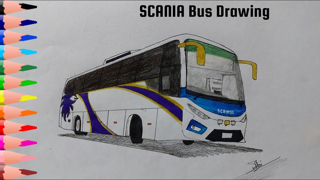 SCANIA K-360 Model Bus Drawing || BD Art Valley - YouTube