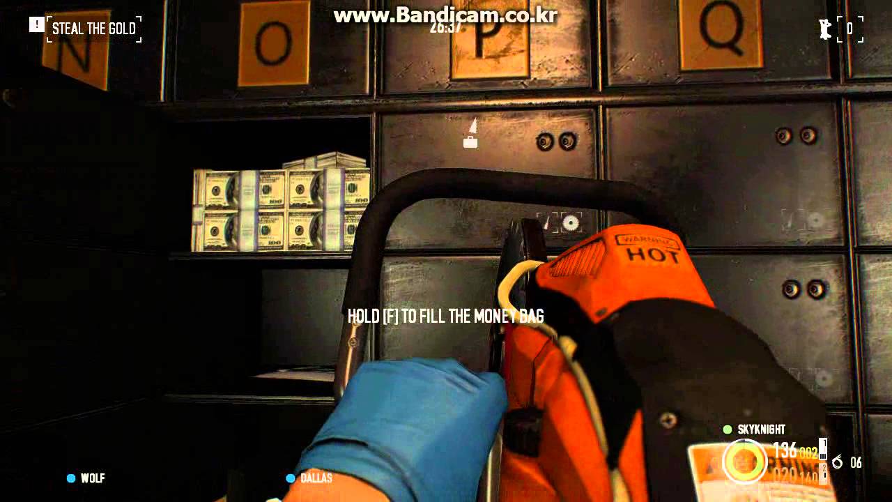 PAYDAY 2, Bain: Bank Heist:Gold Overkill Solo (#3/4) - YouTube