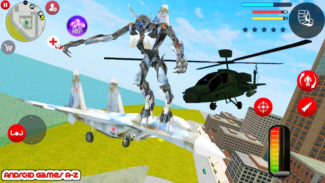 Naxeex Robot Car Mod Apk - Jet Robot VS Helicopter #62 | Best Gameplay ...