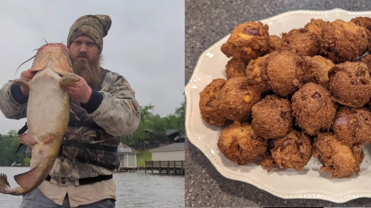 Catching CATFISH and Homemade HUSH PUPPIES, Everyone's FAVORITE Recipe ...