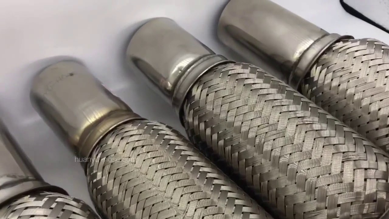 Stainless steel exhaust flexible pipe with extension/nipple - YouTube
