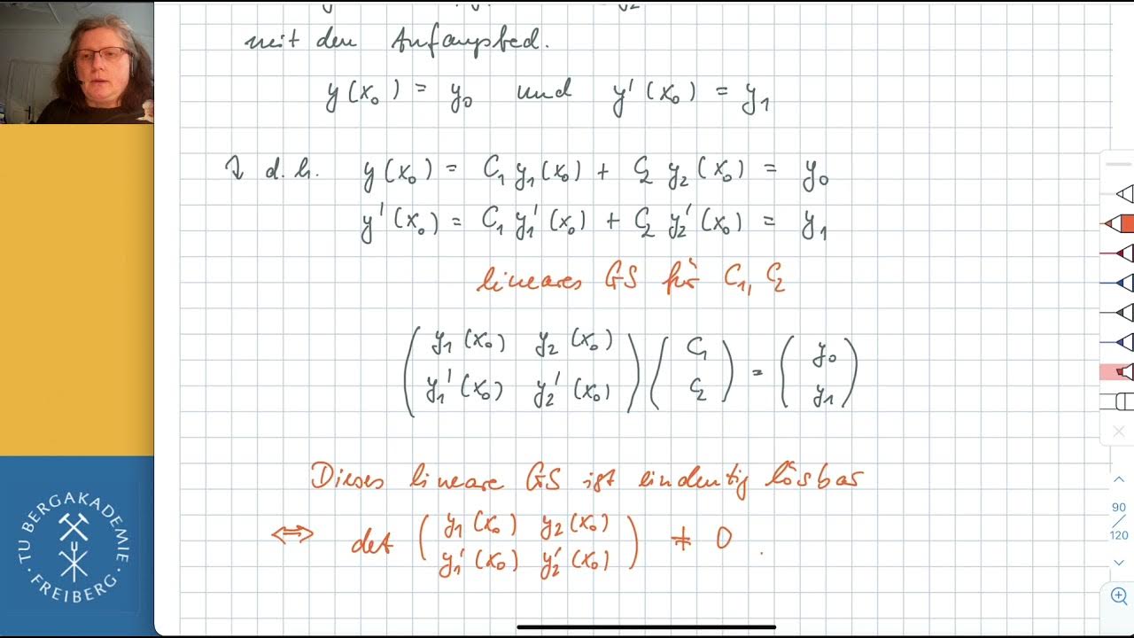 V18 Differentialgleichung 2. Ordnung mit veränderlichen Koeffizienten ...