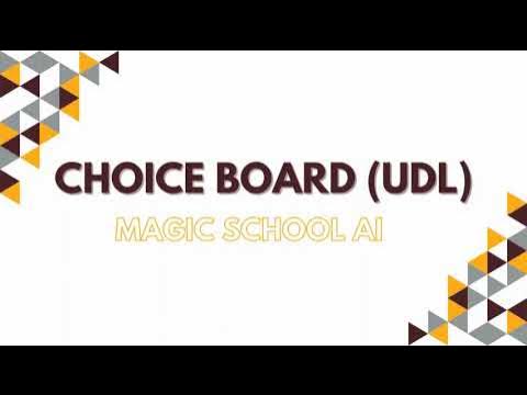 UDL Choice Board - Magic School AI - YouTube
