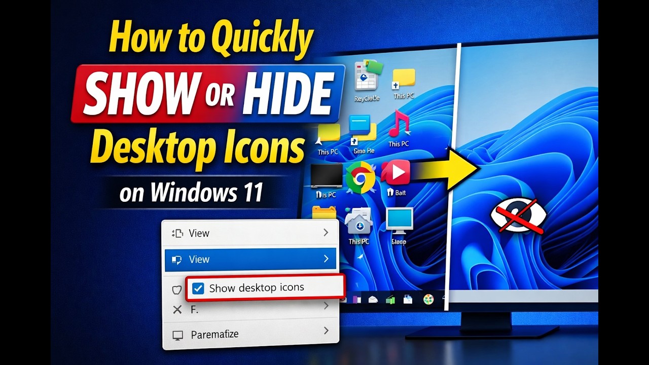 How to Quickly Show or Hide Desktop Icons on Windows 11 | GearUpWindows ...