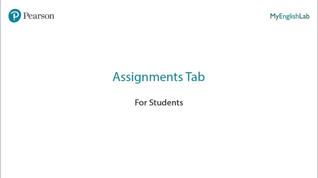 My English Lab for Students - Assignments Tab - YouTube