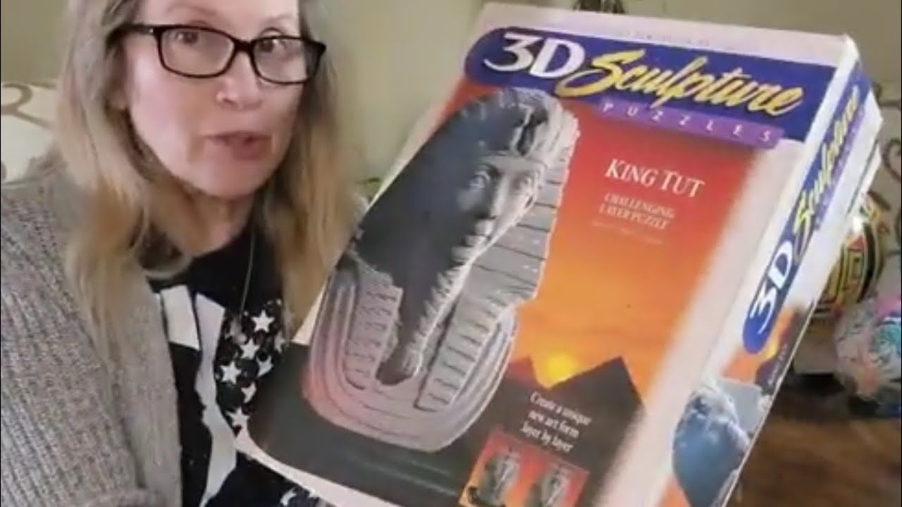 how to build a challenging 3D King Tut sculpture layer puzzle by Milton ...