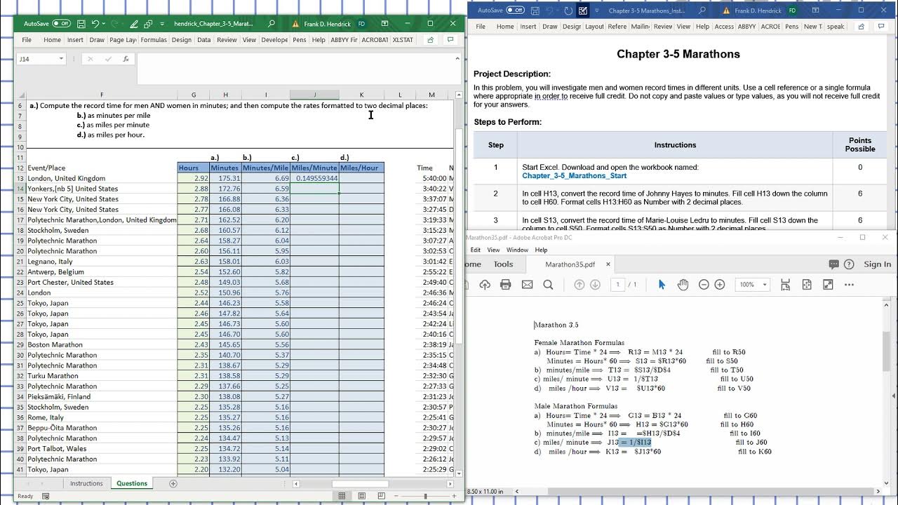 How to Create Excel Marathon Spreadsheet - YouTube
