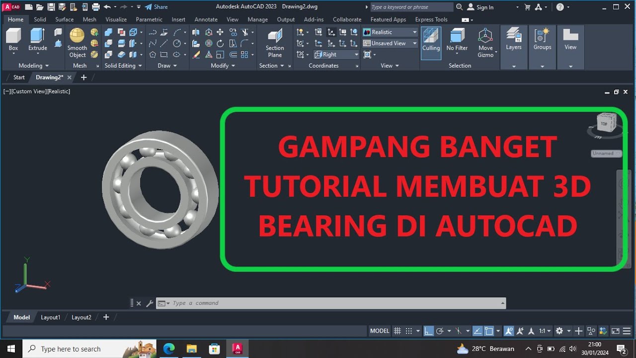 Tutorial Membuat Bearing di Autocad - YouTube