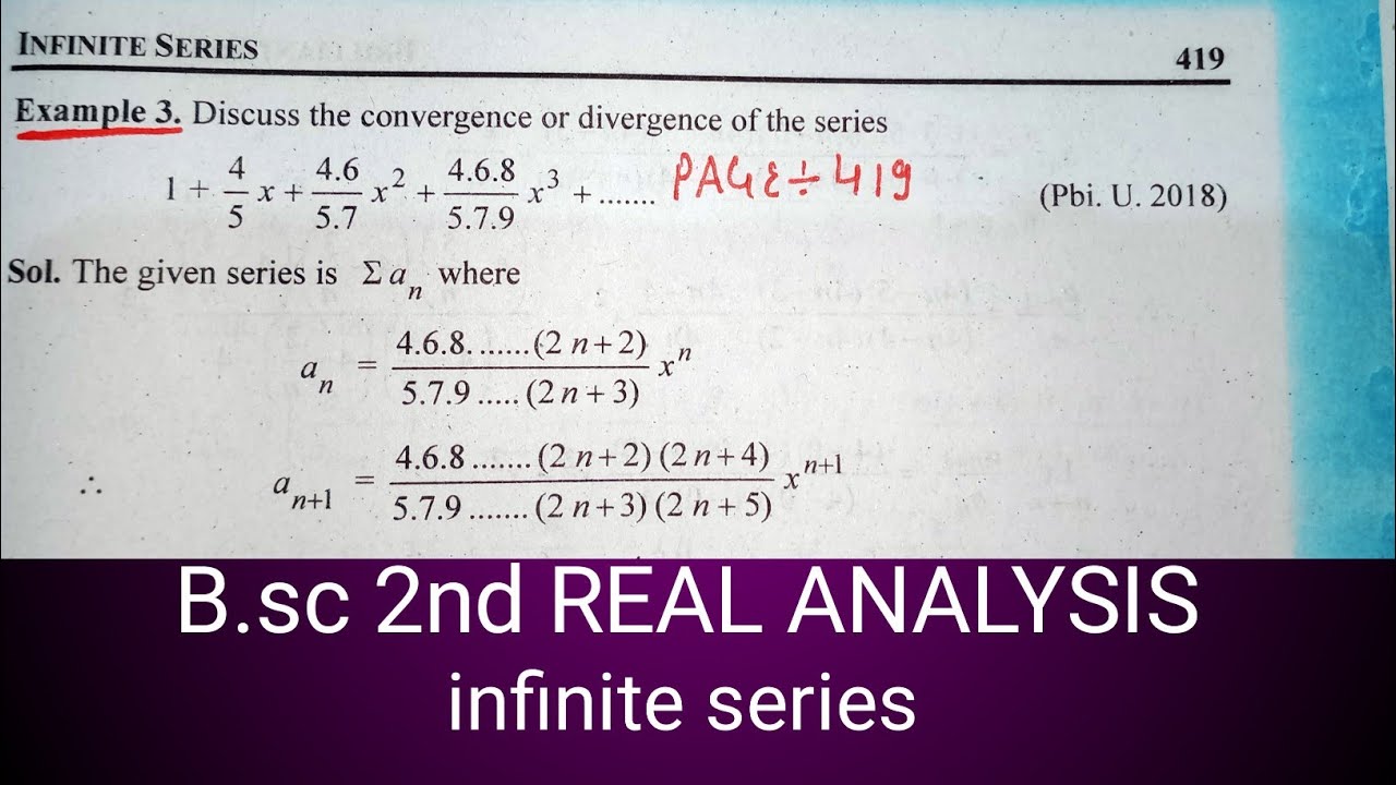 B.2nd year | Real Analysis | infinite series convergence or divergent ...
