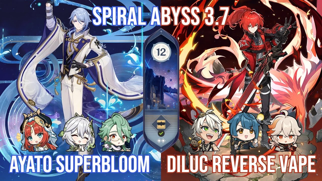 C1 Ayato Superbloom & C5 Diluc Reverse Vaporize - Genshin Impact Spiral ...