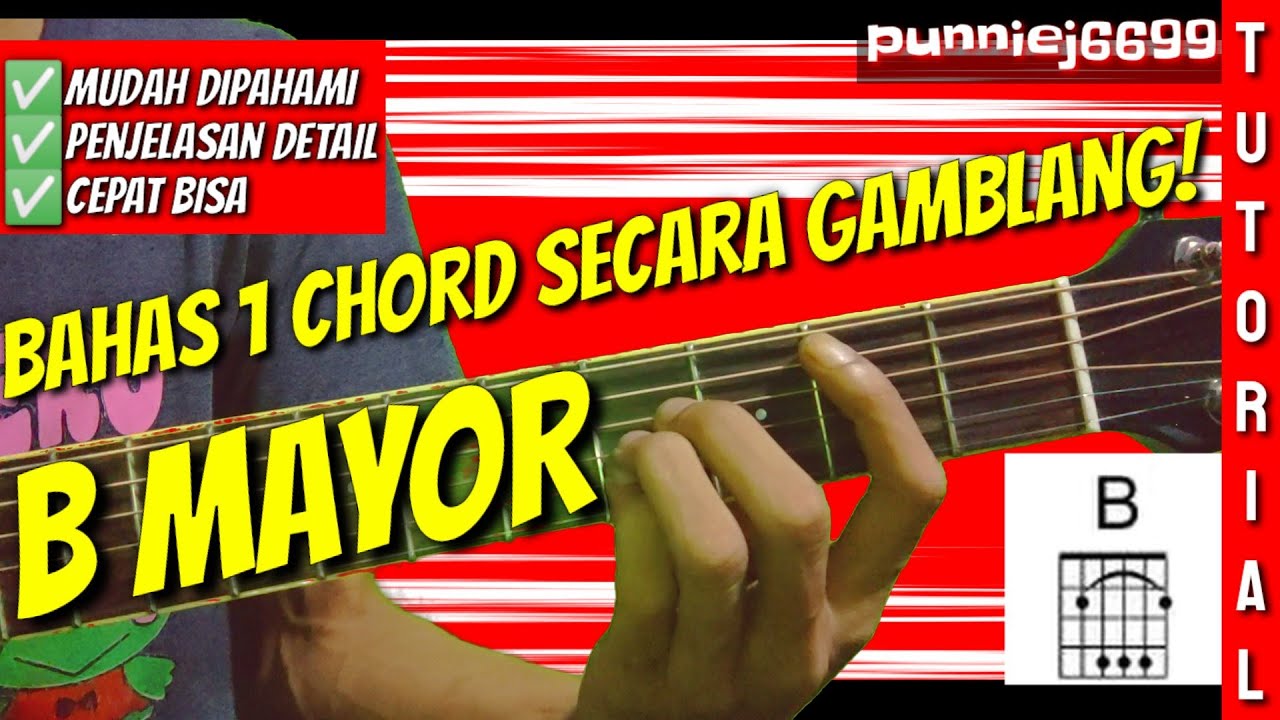 Tutorial Chord Gitar B Mayor - YouTube