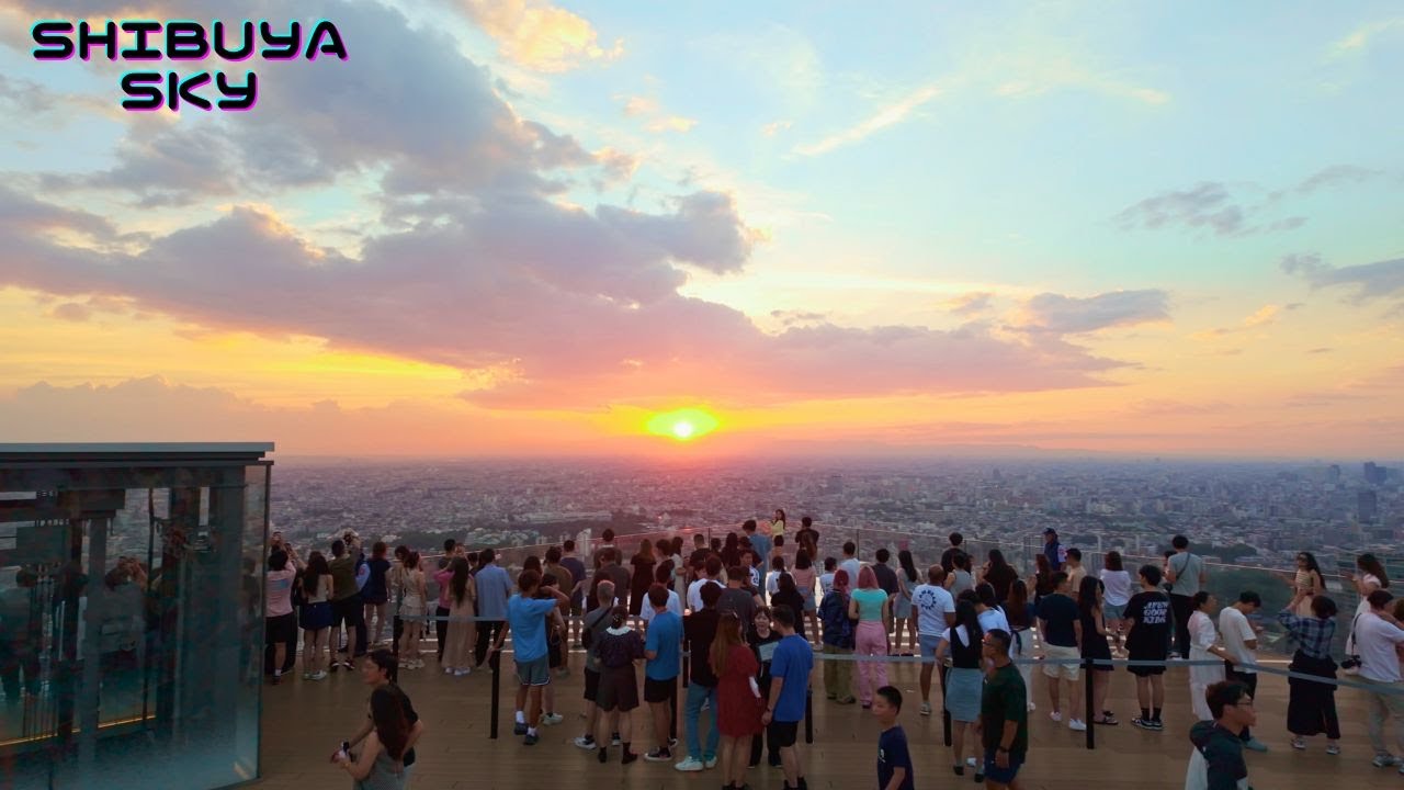 4K🌇Exquisite Moments of Perfect Sunset at Shibuya Sky from Sunset to ...
