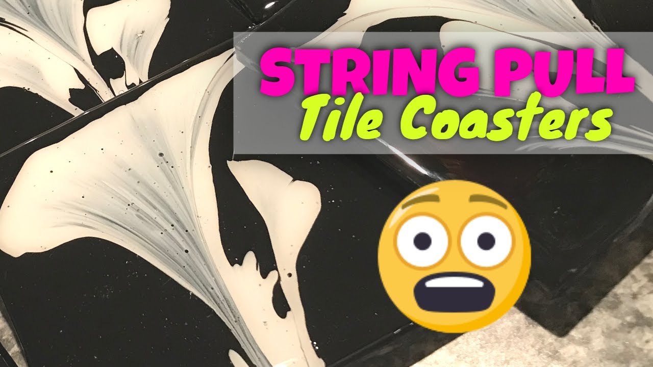 Check out these Resin Tile Coasters! // String Pull Method - YouTube