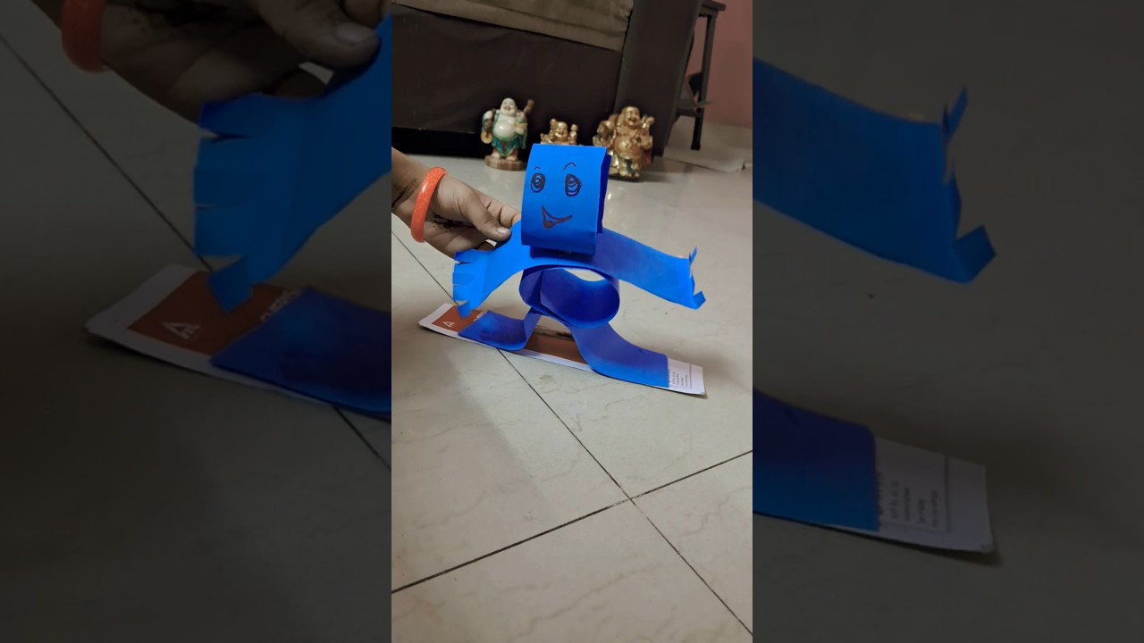 paper dancing man#diy dancing doll#handmade kids funny paper craft ...