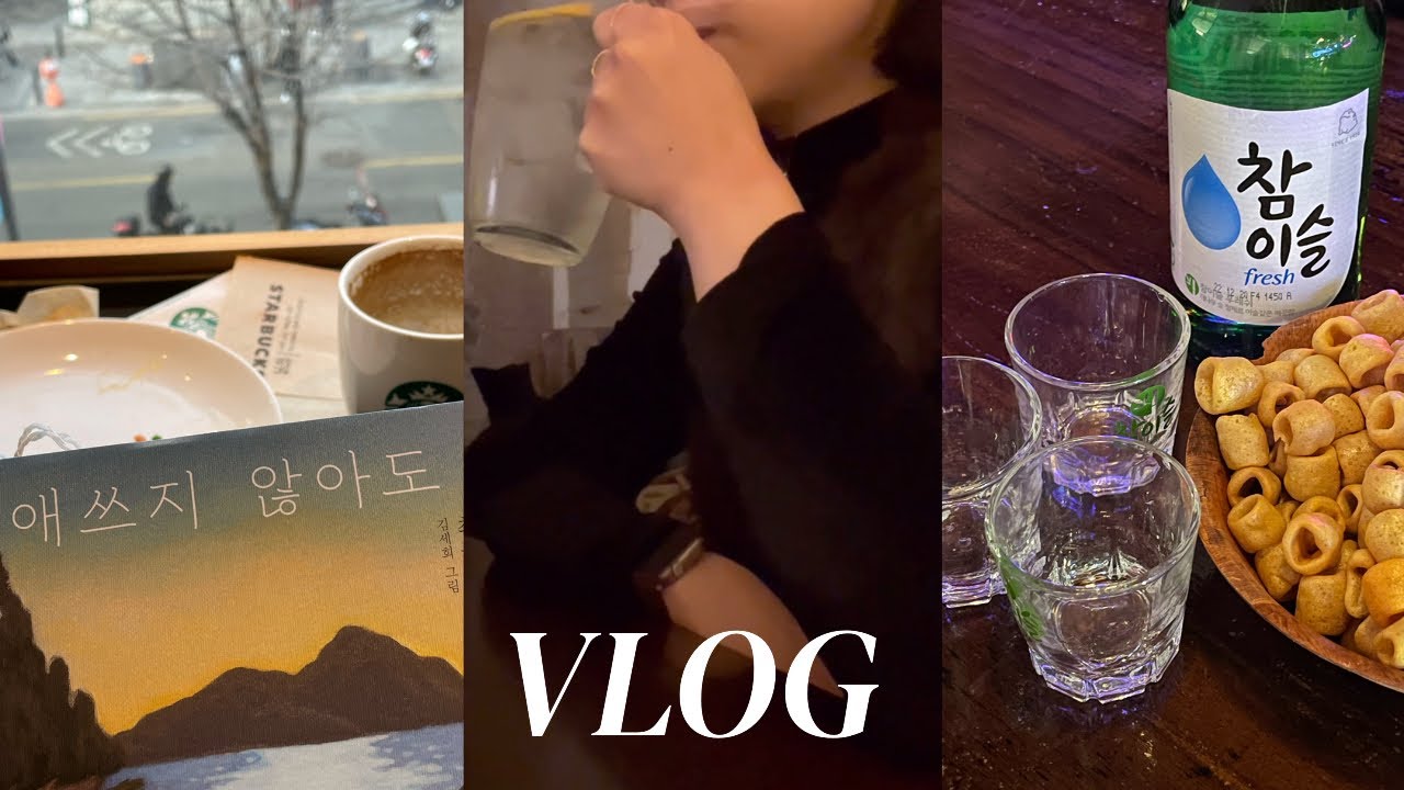 Vlog 직장인 브이로그 혼카페 📚☕️ 뚝섬 눈썰매장 갔다가 눈썰매 못 탄 이유는 사케•하이볼•소주 4차까지