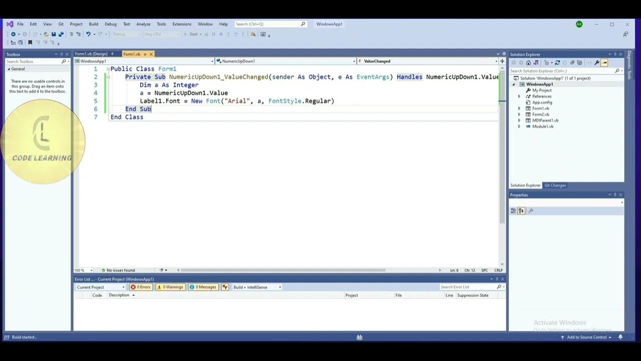 VB.NET | NumericUpDown | CodeLearning - YouTube