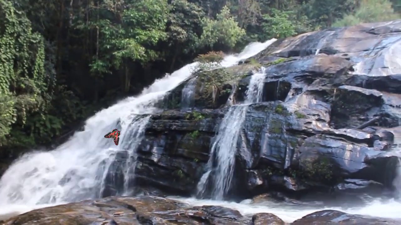 Waterfall turning into a stream and river - YouTube