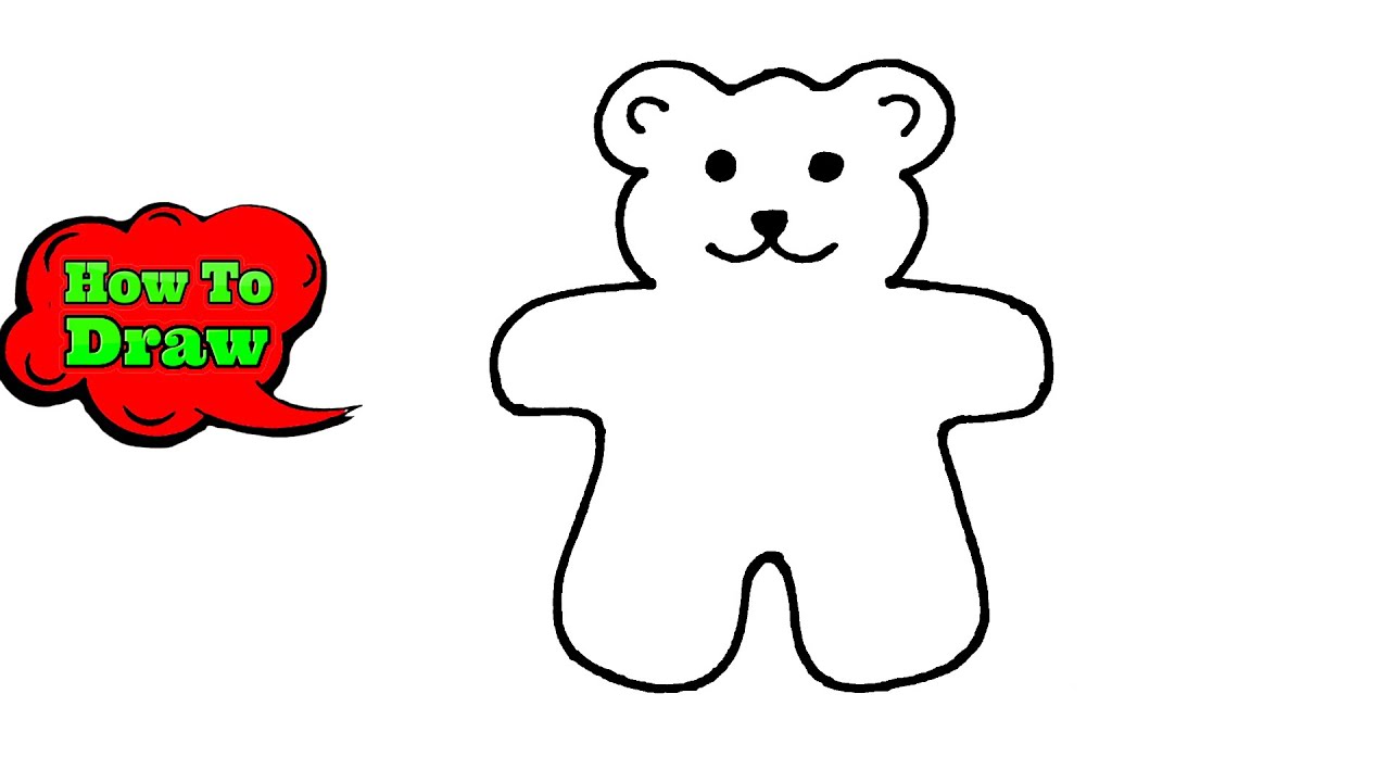 How Easy Way To Draw A Teddy Bear - YouTube