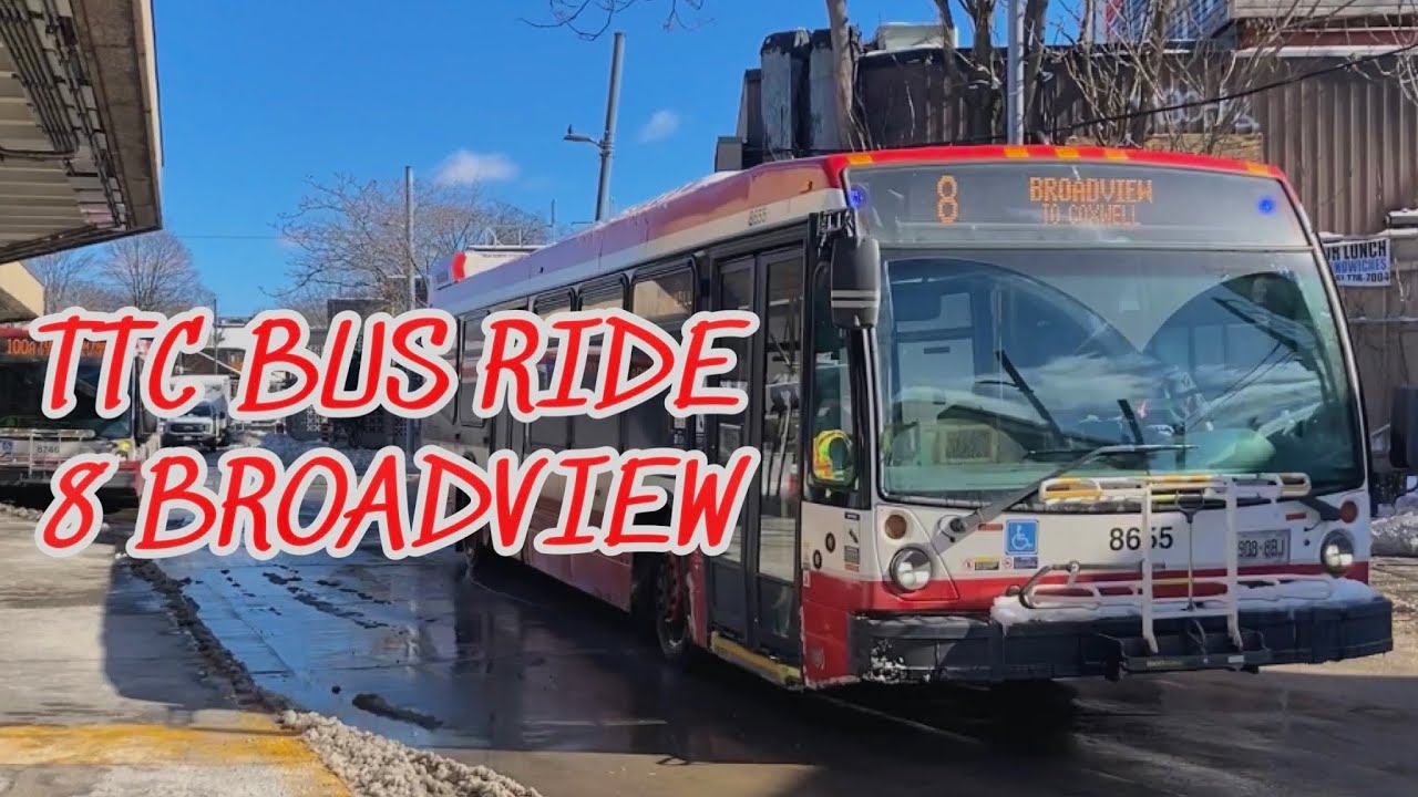 Viewer Request Toronto TTC Bus Ride 8 Broadview Nova LFS 8655 2/24/2023 ...