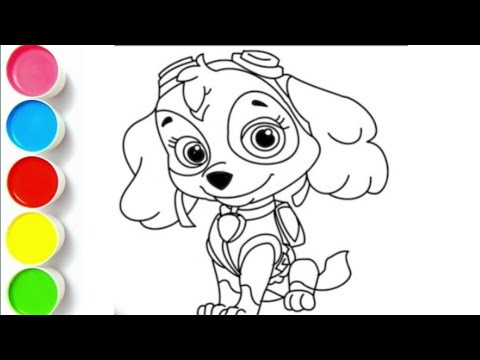 How to draw Zumba paw patrol,patrulla drawing for kids coloring for ...