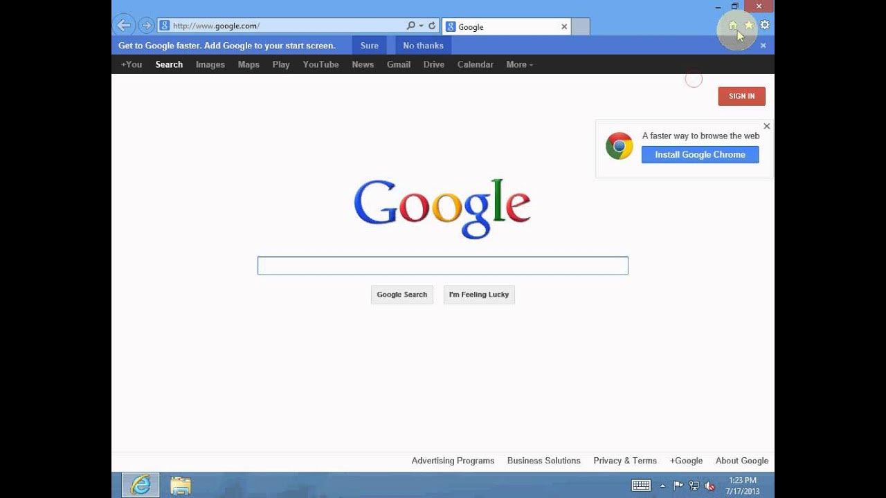 Change Default Search engine to Google in Windows 8 Internet Explorer ...