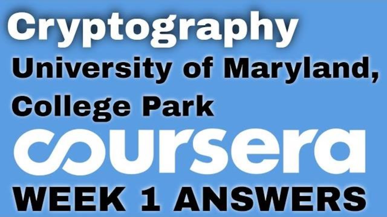 Cryptography University of Maryland,College Park | Cryptography Week 1 ...