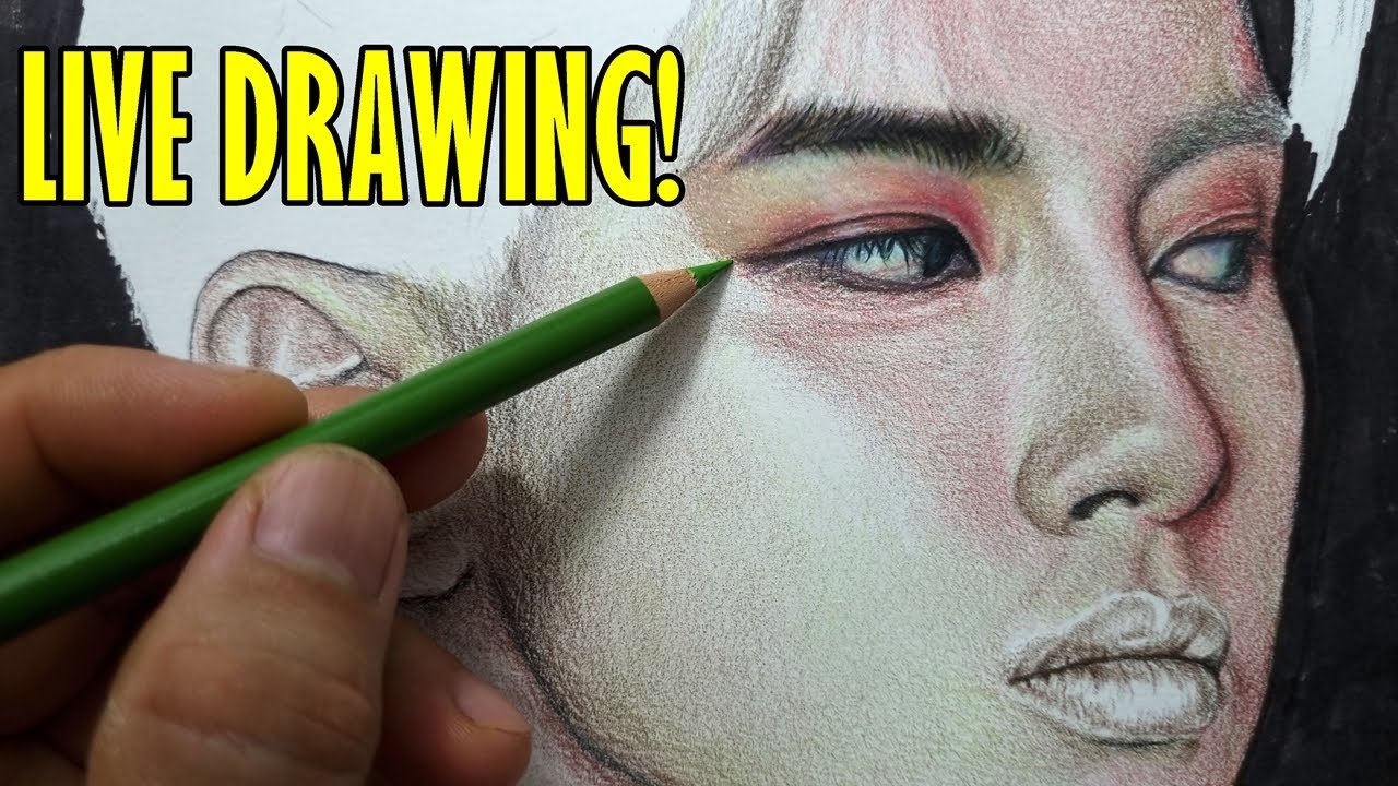 LIVE DRAWING! Realistic Colored Pencil Portrait Process -PRISMACOLOR ...
