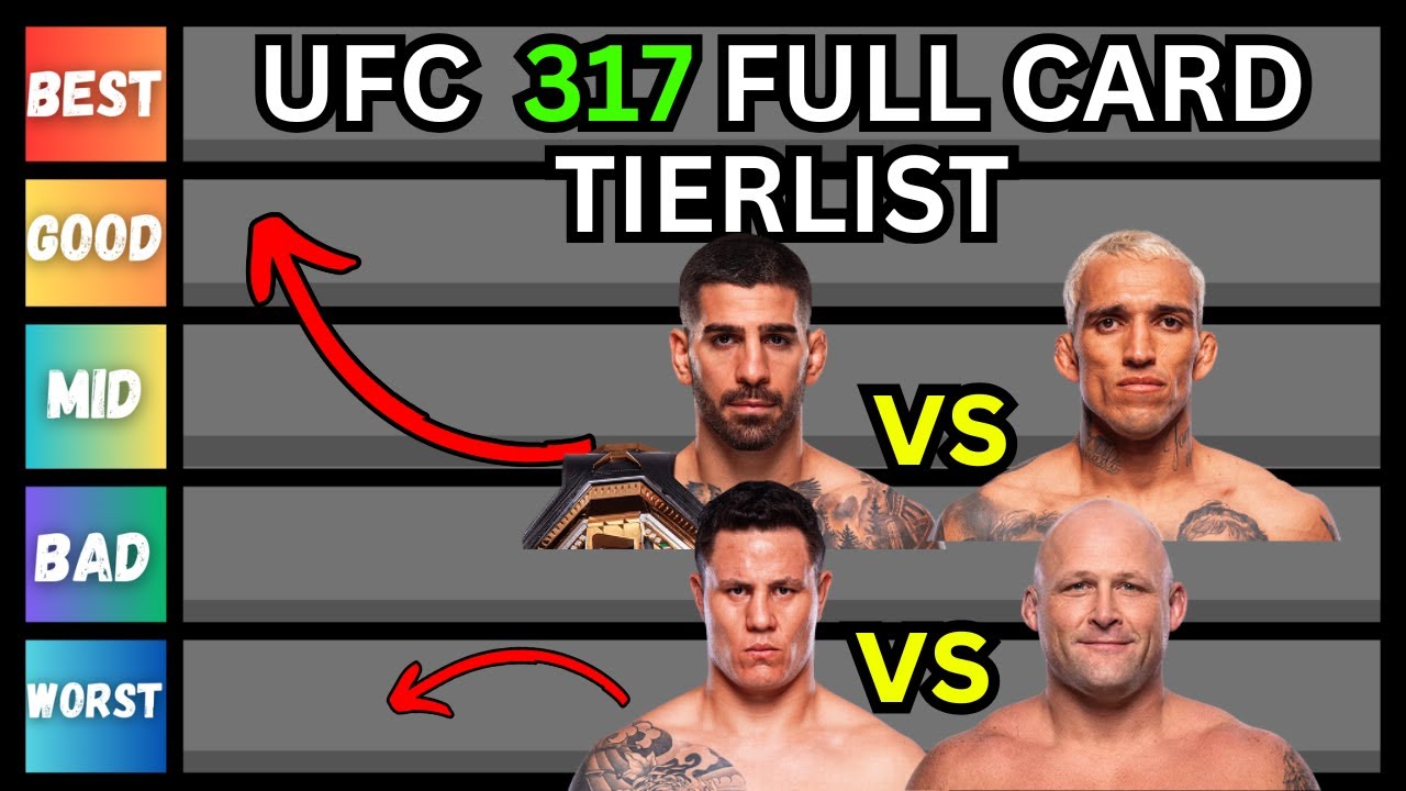 UFC 317: Topuria vs. Oliveira Full Card Tier List - YouTube